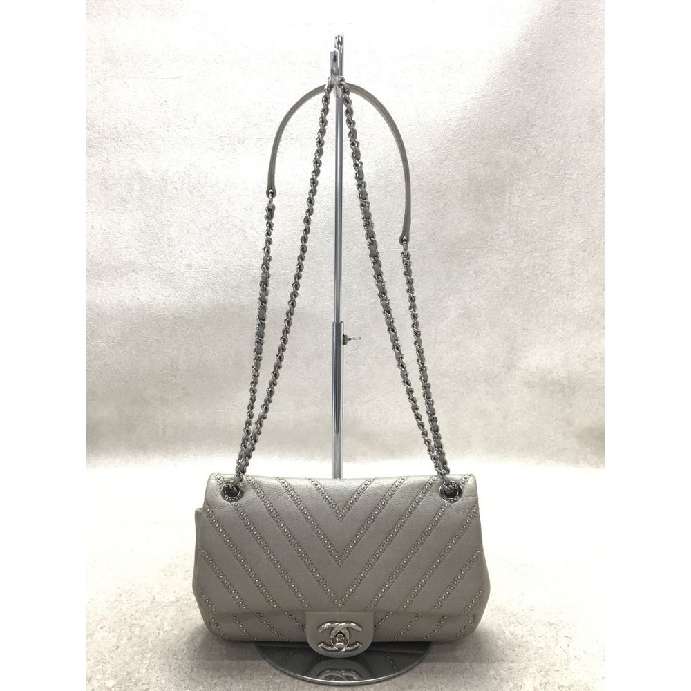 Chanel V Stitch Double Chain Shoulder Bag Leather Coc… - Gem